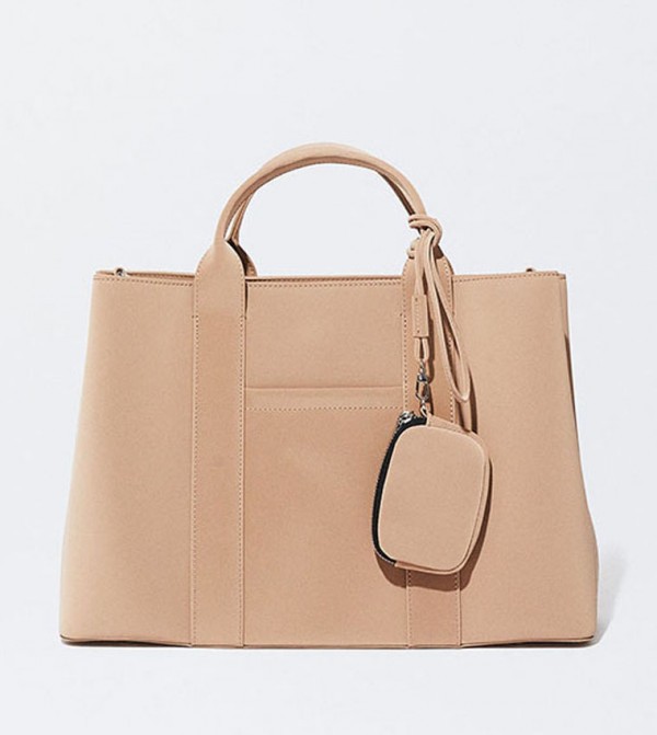 Buy Parfois Solid Laptop Bag With Pouch In Brown | 6thStreet UAE