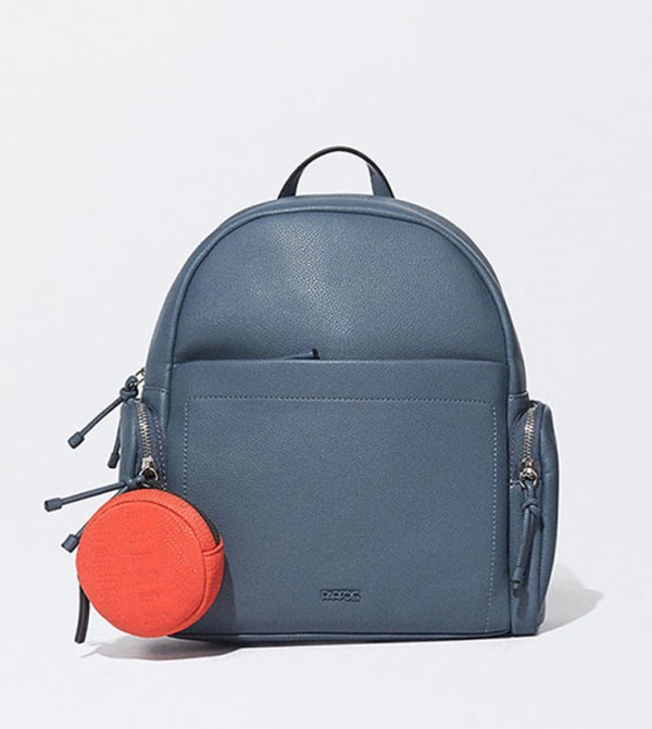 Buy Parfois Textured Backpack With Coin Pouch In Blue | 6thStreet UAE