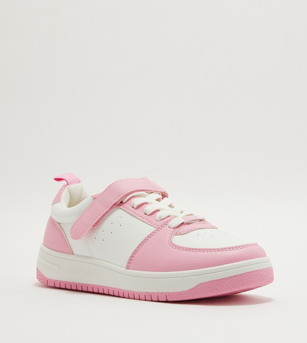 Buy Ardene Colorblock Velcro Court Sneakers In Light Pink | 6thStreet ...
