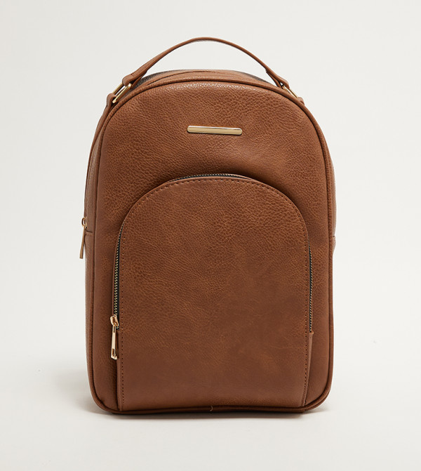 Buy Ardene Faux Leather Backpack In Brown | 6thStreet UAE