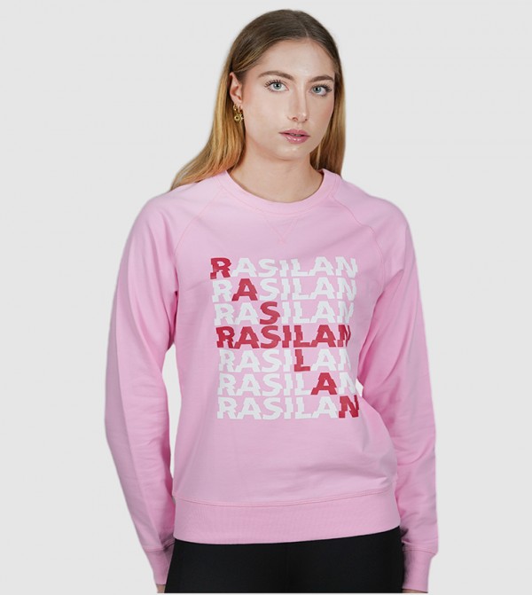 Buy Rasilan Lifestyle Regular Fit Training Sweatshirt In Pink ...
