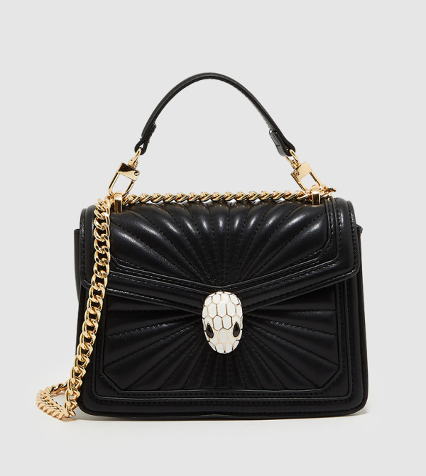 Buy Cuple Quilted Chain Detail Mini Bag In Black | 6thStreet UAE