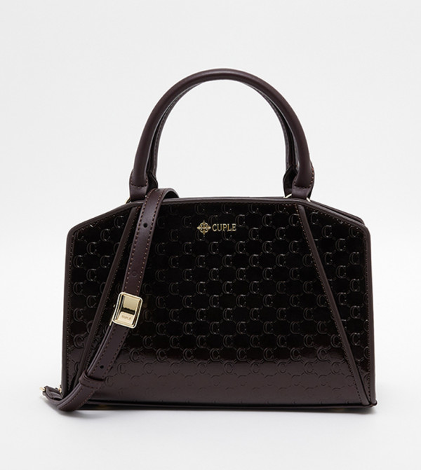 Buy Cuple Textured Satchel Bag With Sling In Brown | 6thStreet UAE