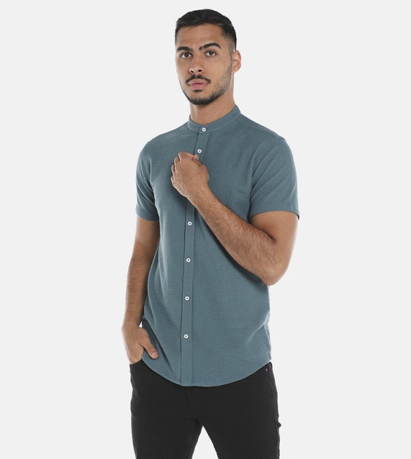 Buy R&B Solid Regular Fit Shirt In Green | 6thStreet UAE