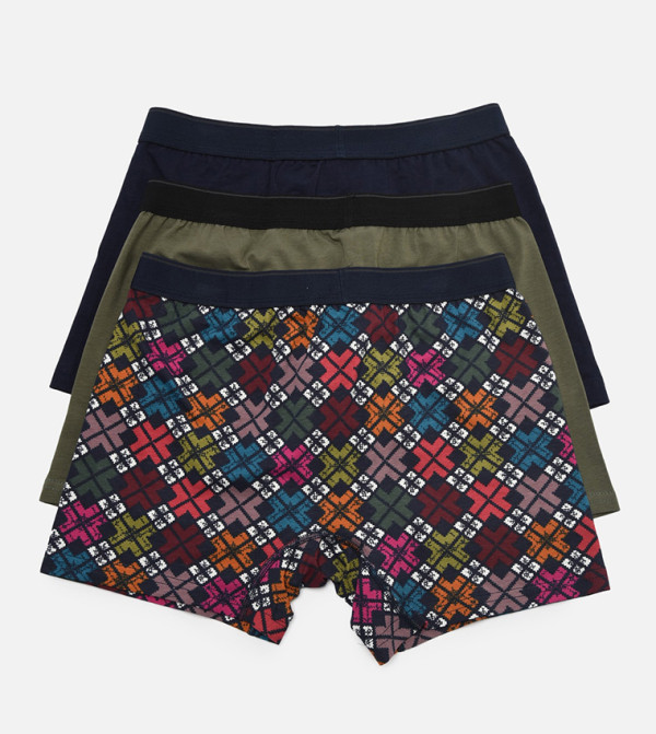 Buy Trendyol 3 Pack Printed Assorted Trunks In Multiple Colors ...