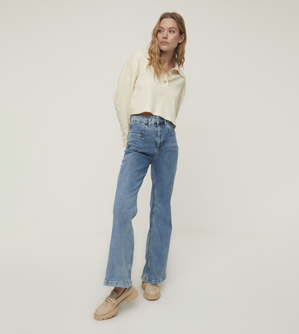 Buy Trendyol High Waist 90'S Wide Leg Jeans In Blue | 6thStreet Saudi ...