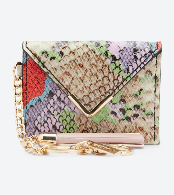 Buy Aldo Bireni Textured Snake Skin With Gold Tassel Coin Purse Multi ...
