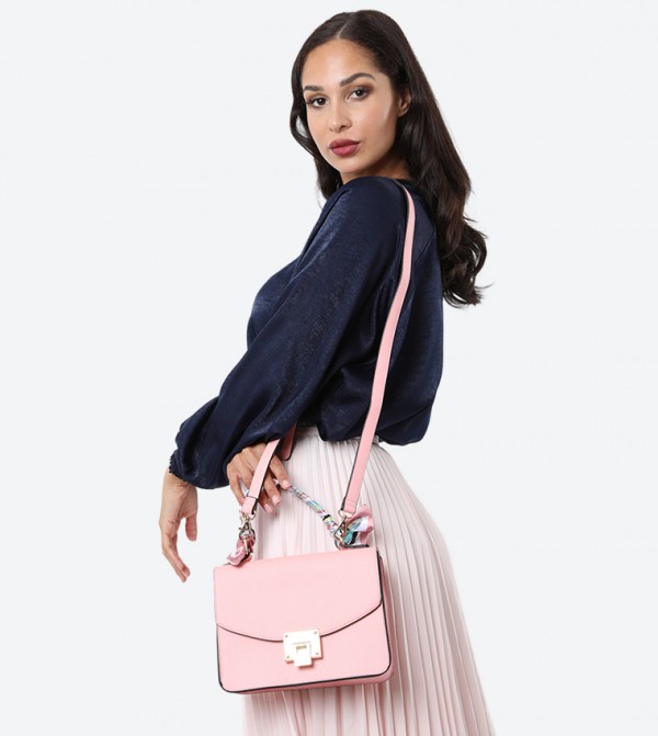 Buy Aldo Crioline Ribbon Detailed Grab Handle Cross Body Bag Orange In ...