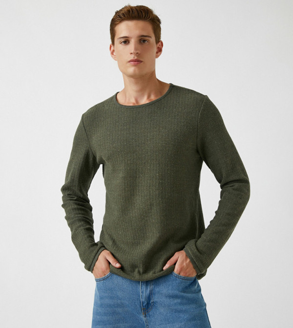 Buy Koton Basic Casual Sweater In Green | 6thStreet UAE