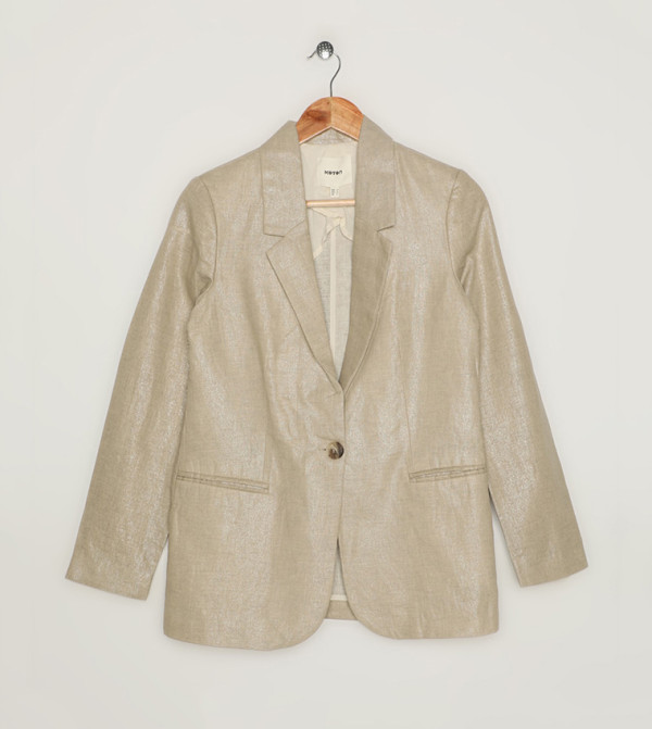 Buy Koton Double Breasted Blazer Jacket In Gold | 6thStreet Kuwait