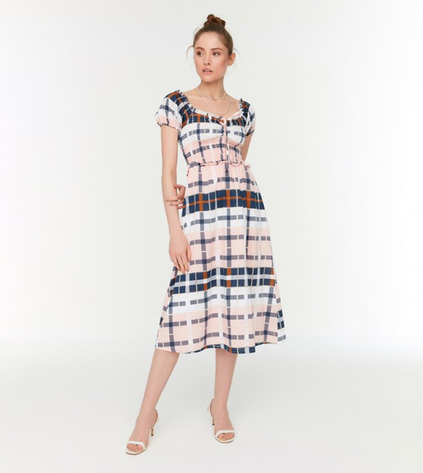 Buy Trendyol Casual Plaid Dress In Multiple Colors | 6thStreet Qatar