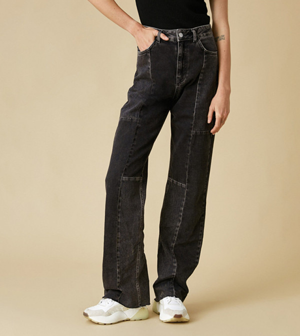 Buy Koton High Rise Boyfriend Jeans In Black | 6thStreet Saudi Arabia