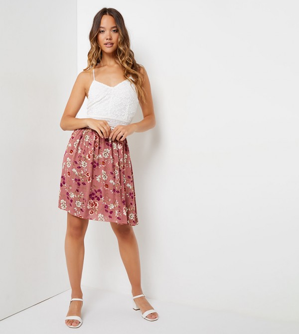 Buy Ardene Floral Crochet Mini Dress In Pink | 6thStreet Kuwait