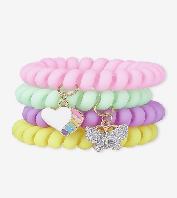 Buy The Children's Place Girls Glitter Butterfly Coil Bracelet 4 Pack ...