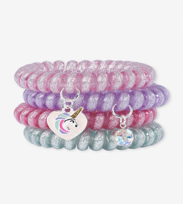 Buy The Children's Place Girls Glitter Unicorn Coil Bracelet 4 Pack In ...