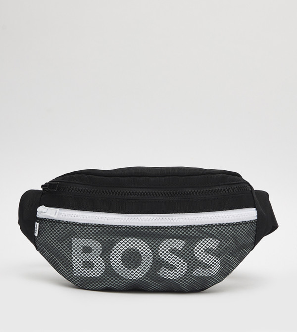 Buy BOSS Logo Printed Fanny Bag In Black | 6thStreet Qatar