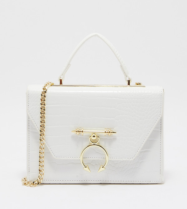 Buy Beverly Hills Polo Club Textured Top Handle Mini Bag In White ...