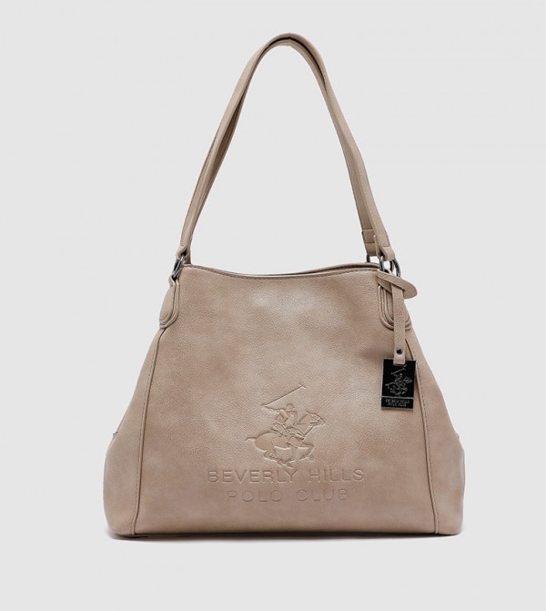 Buy Beverly Hills Polo Club Logo Embossed Shoulder Bag In Beige ...