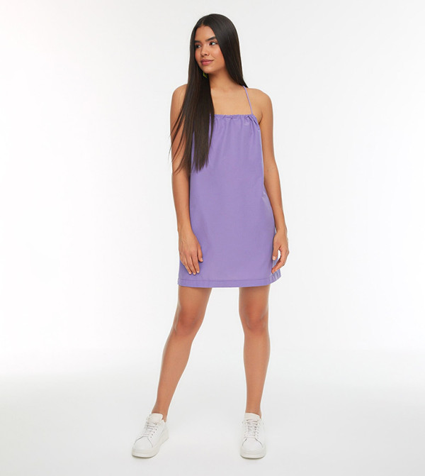 Buy Trendyol Solid Casual Mini Dress In Purple | 6thStreet Kuwait