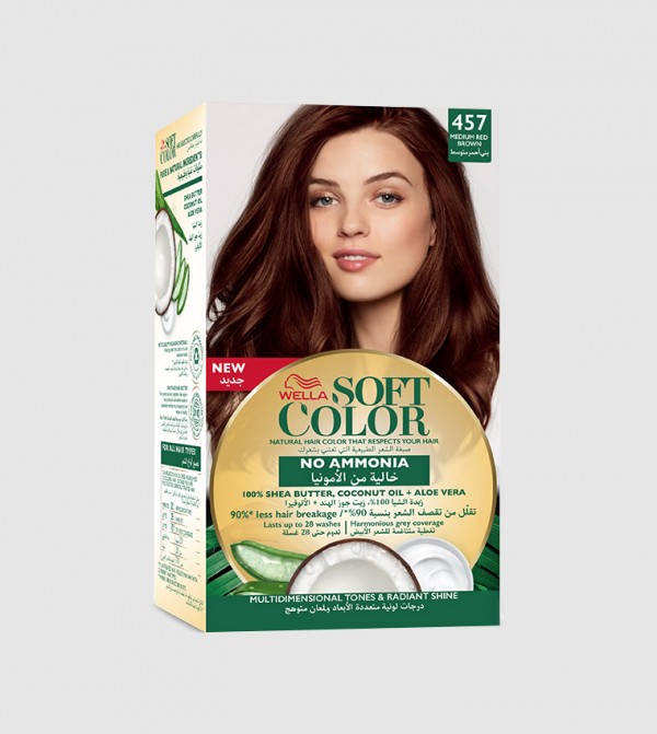 Buy Wella Soft Color Hair Color Kit 457 Medium Red Brown 181g In Brown ...