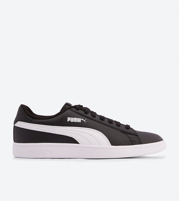 Buy Puma Round Toe Lace Up Closure Smash Sneakers Black In Black ...