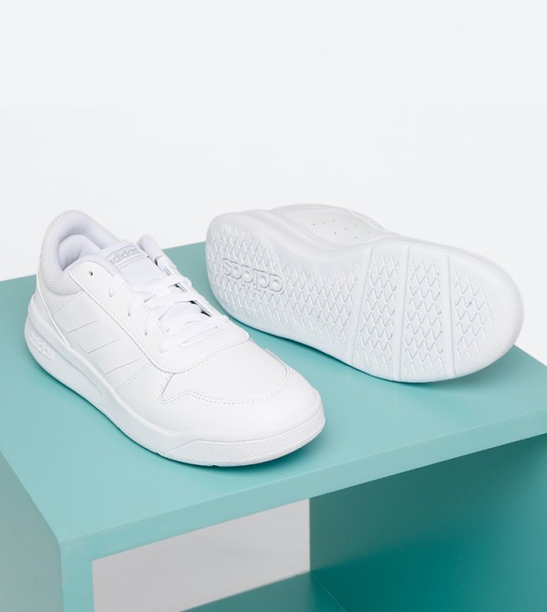 Buy Adidas Round Toe Laceup Clouser Athletics Shoes White In White ...