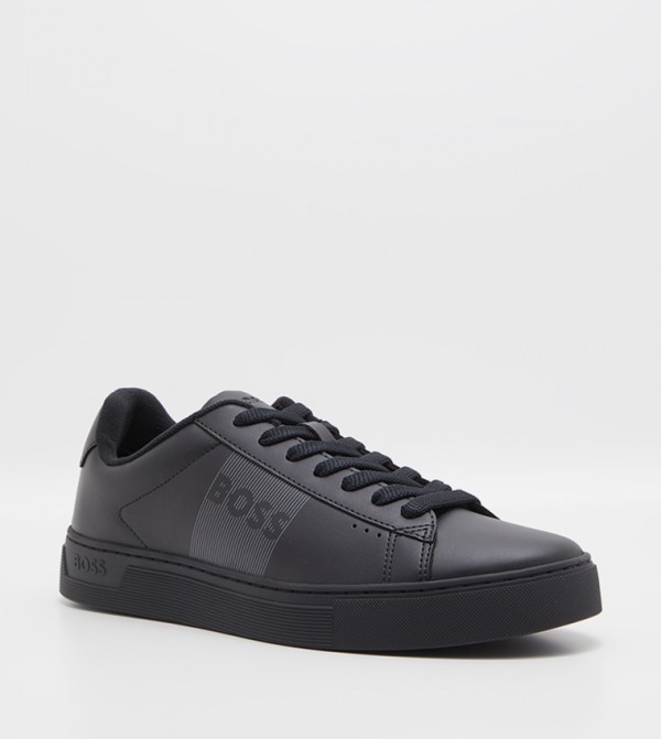Buy BOSS Rhys Tenn Logo Detail Lace Up Sneakers In Black | 6thStreet UAE