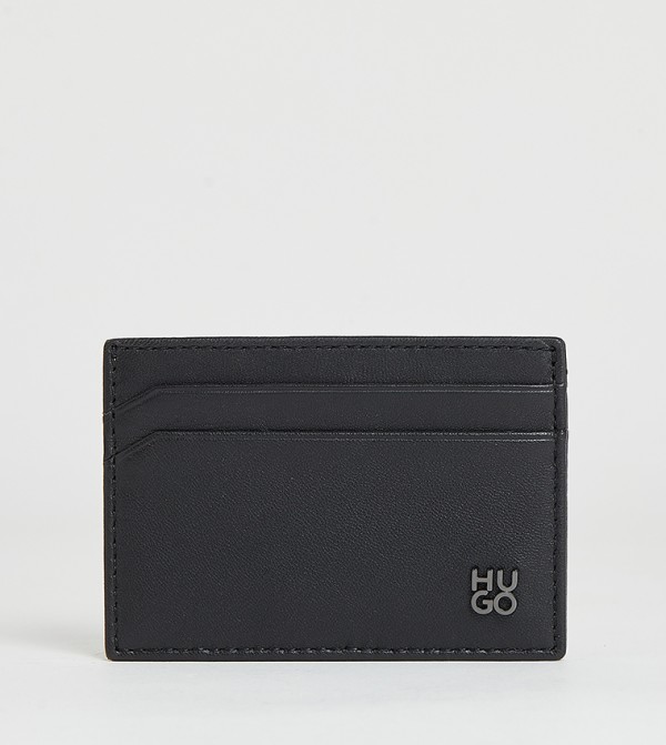 Buy HUGO Logo Detail Card Holder In Black | 6thStreet UAE