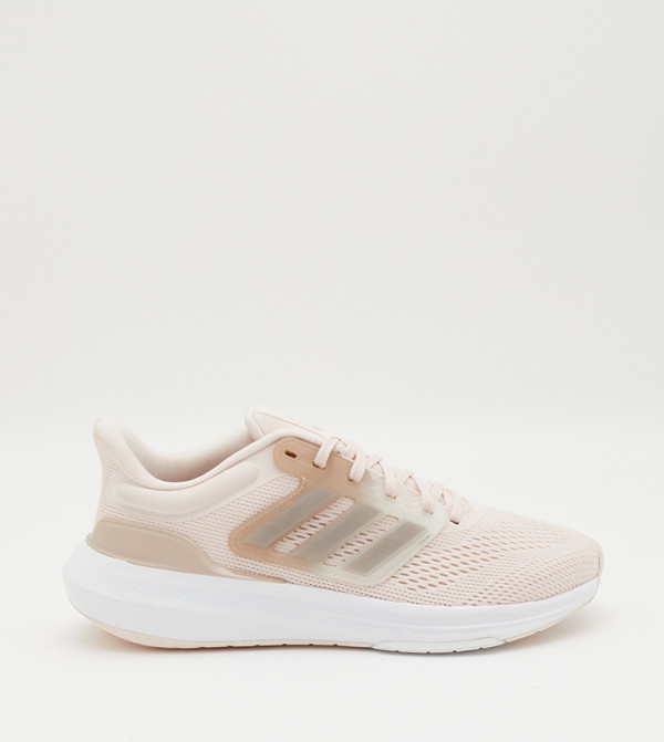 Buy Adidas ULTRABOUNCE Mesh Detail Lace Up Running Shoes In Beige ...