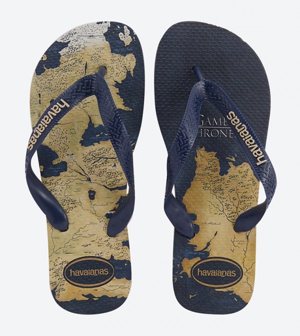 Buy Havaianas Earth Map Printed Round Toe Flip Flops Navy In Navy ...