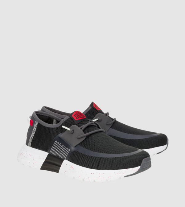 Buy HEY DUDE Sirocco Active Mesh Slip On Shoes In Black | 6thStreet UAE