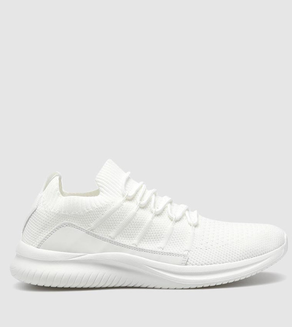 Buy R&B Lace Up Detail Low Top Sneakers In White | 6thStreet Saudi Arabia