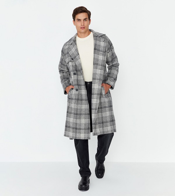 Buy Trendyol Oversize Belted Maxi Plaid Cachet Coat In Multiple Colors ...