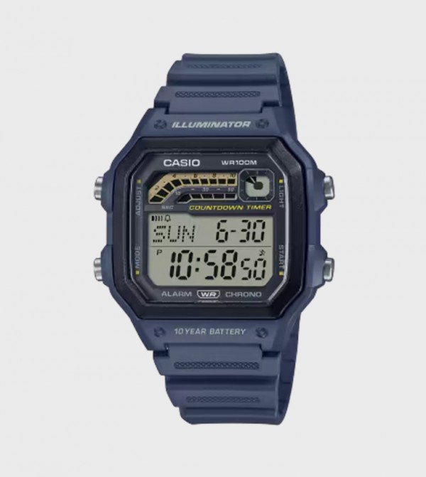 Buy Casio Square Dial Resin Strap Digital Watch In Blue | 6thStreet ...