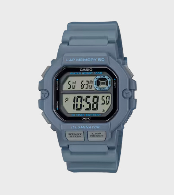 Buy Casio Square Dial Resin Strap Digital Watch In Grey | 6thStreet UAE