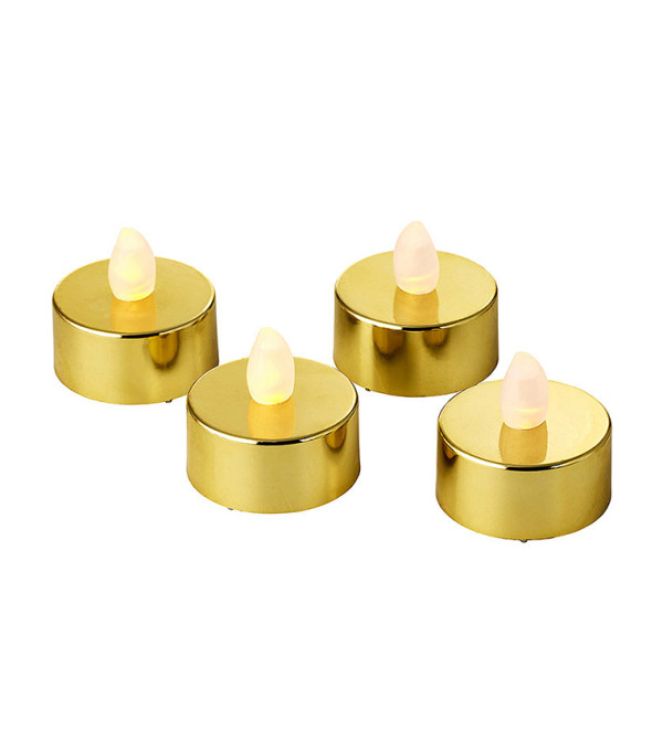 Buy Lakeland Set Of 4 Gold Flickering Led Tealights Multi In Multiple ...