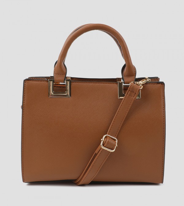 Buy Ardene Textured Satchel Bag In Brown | 6thStreet UAE