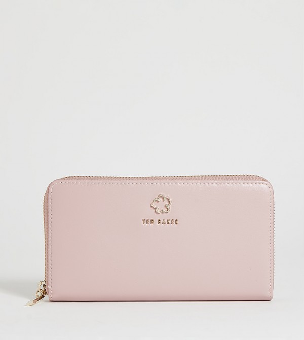 Buy Ted Baker JORJANA Logo Metal Zip Around Wallet In Pink | 6thStreet UAE
