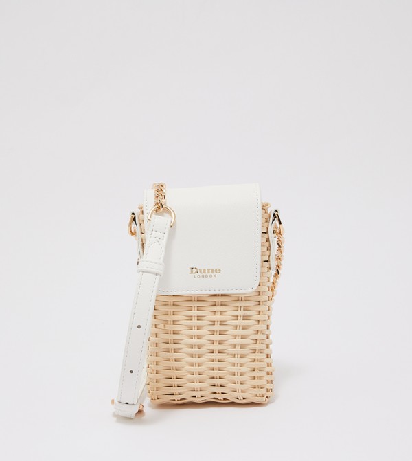 Buy Dune London Kardenne Rattan Xbody Cross Body Bag In White ...