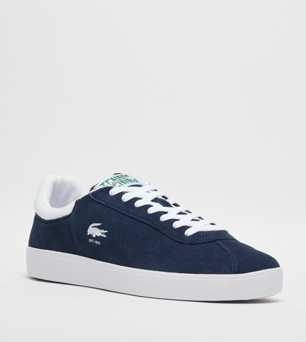 Buy Lacoste BASESHOT Suede Lace Up Sneakers In Blue | 6thStreet Kuwait