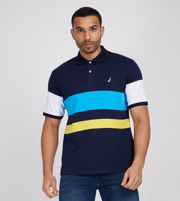 Buy Nautica DEXTER Color Block Polo T Shirt In DARK NAVY | 6thStreet UAE