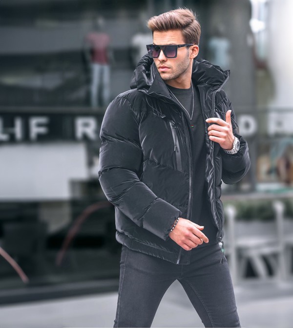 Buy Madmext Hooded Inflatable Puffer Jacket In Black | 6thStreet UAE