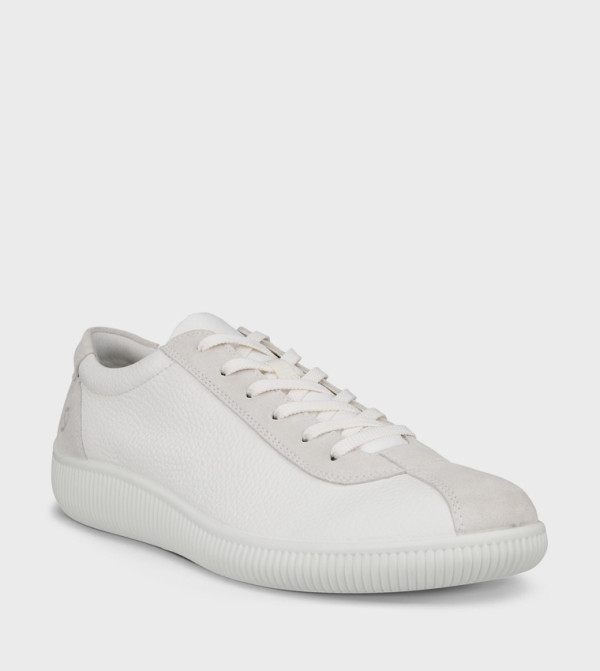 Buy ECCO SOFT ZERO Textured Walking Shoes In White | 6thStreet Kuwait