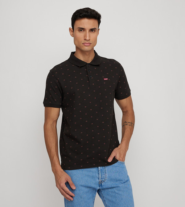 Buy Levi's Printed Logo Detailed Polo T Shirt In Black | 6thStreet UAE