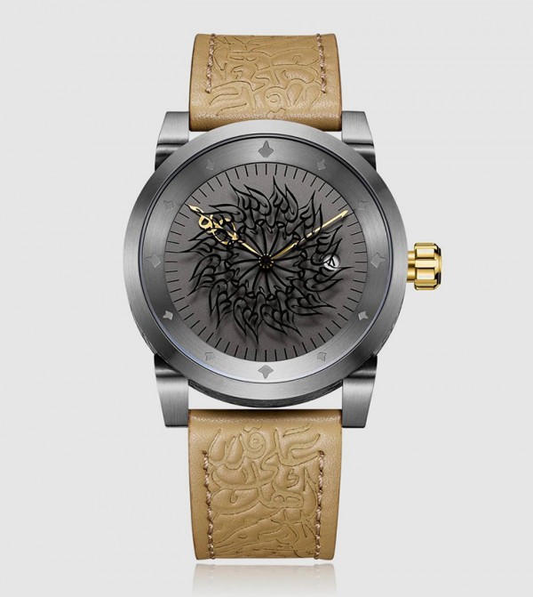 Buy Zinvo Blade Calligraphy Gunmetal Analogue Watch In Grey | 6thStreet ...