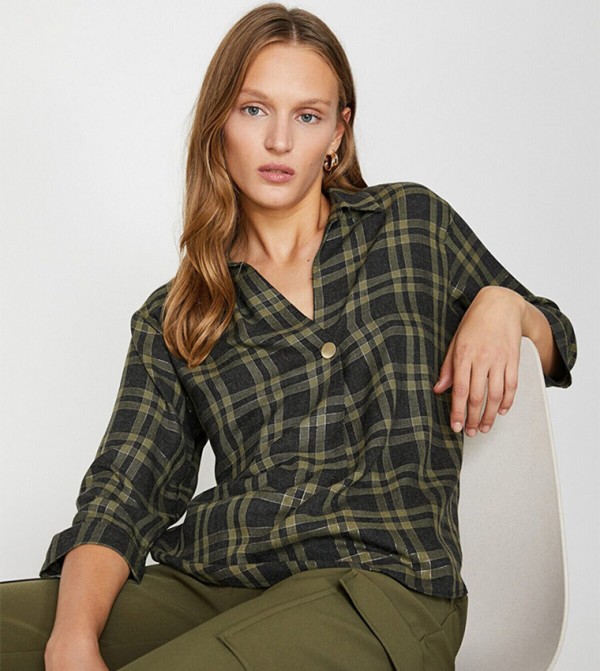 Buy Koton Casual Regular Fit Top In Green | 6thStreet UAE