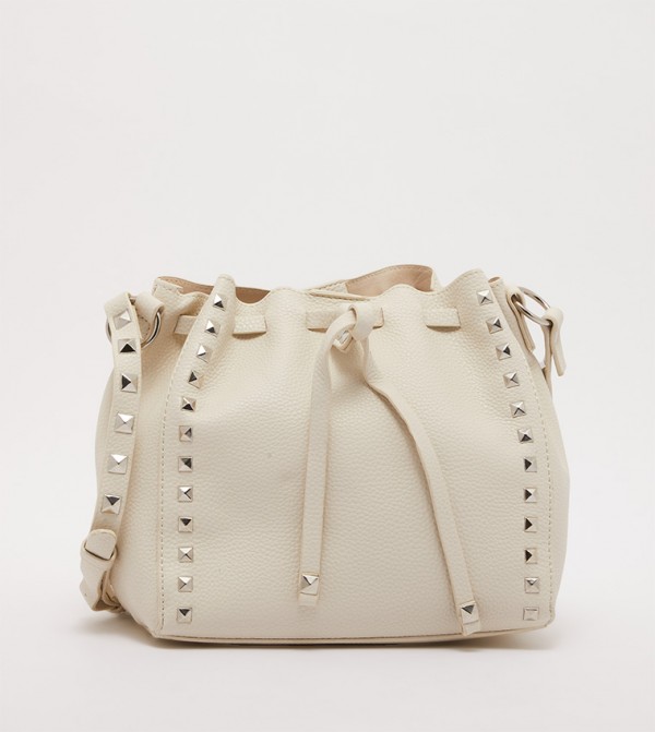 Buy Only PAM Embellished Drawstring Bucket Bag In Off White | 6thStreet ...