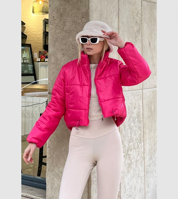 Buy Trend Alaçatı Stili Quilted Inflatable Puffer Jacket In Fuchsia ...