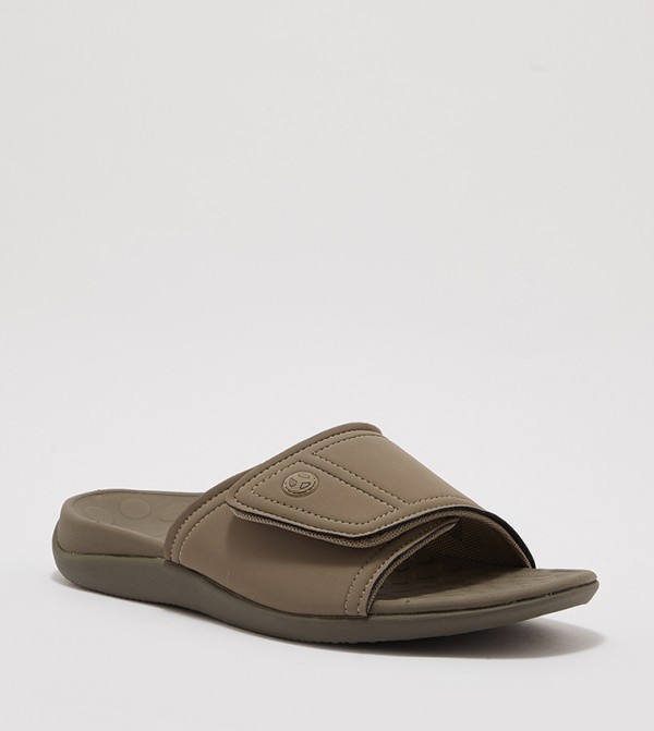 Buy Vionic Velcro Strap Slides In Beige | 6thStreet UAE