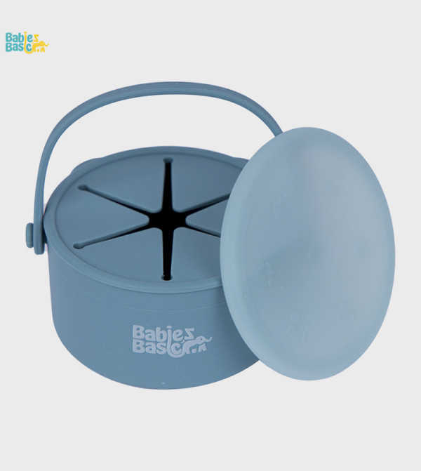 Buy Babies Basic Silicone Snack Box With Lid And Travel Case In Blue ...